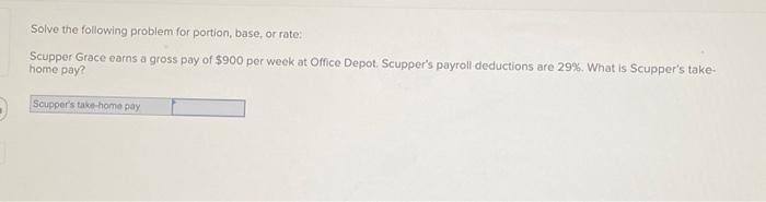 Solved Solve the following problem for portion, base, or | Chegg.com
