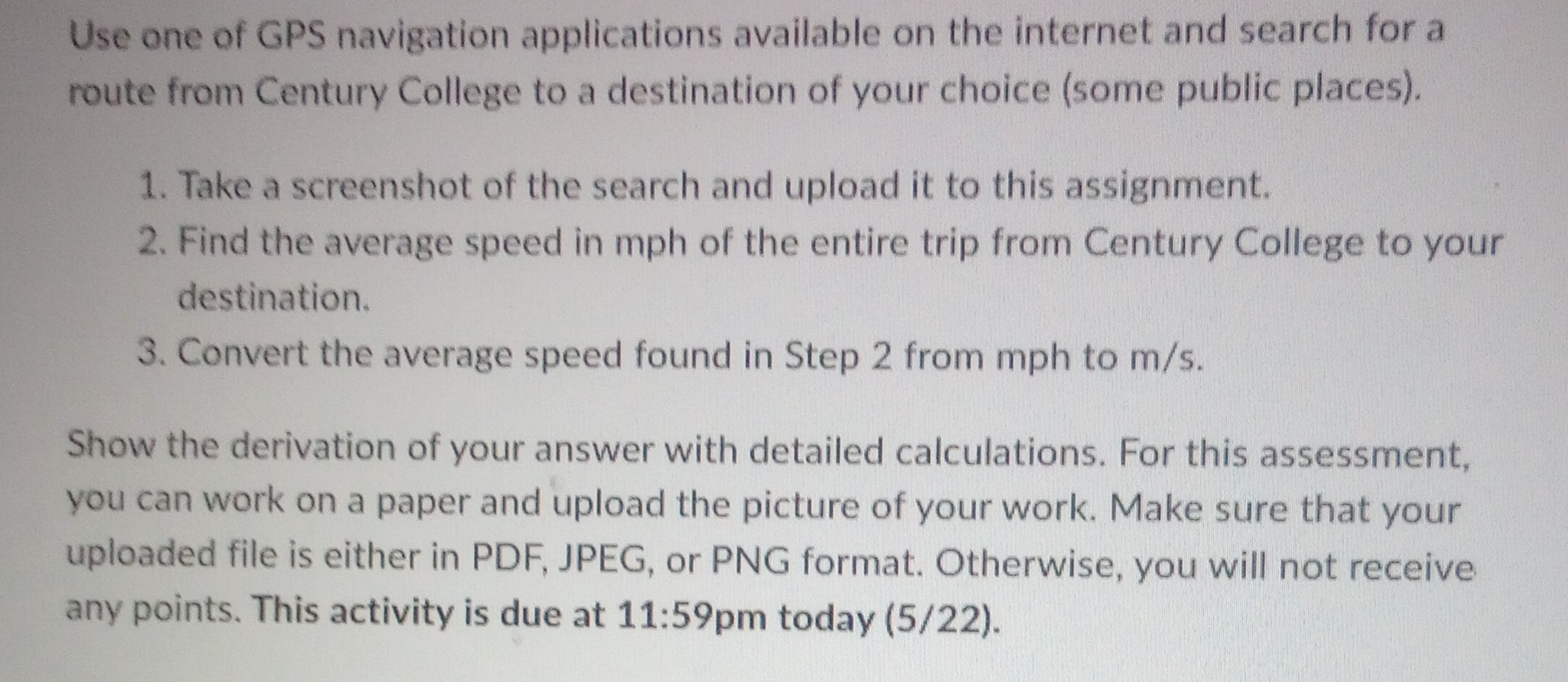 Solved Use one of GPS navigation applications available on | Chegg.com
