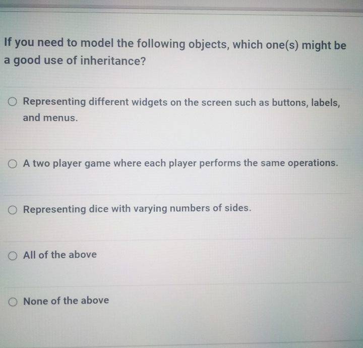 Solved If you need to model the following objects, which | Chegg.com