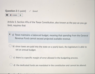 Solved Question 2 (1 ﻿point) ﻿Sawed Article 3, ﻿Section 49a | Chegg.com