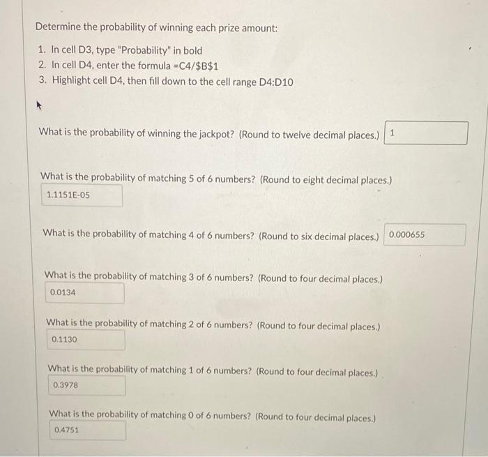 Solved Determine the probability of winning each prize | Chegg.com