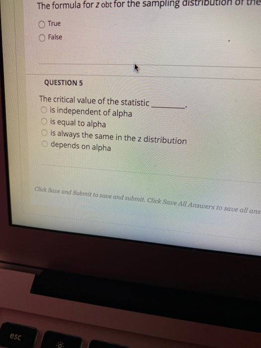 Solved The formula for z obt for the sampling distribution | Chegg.com