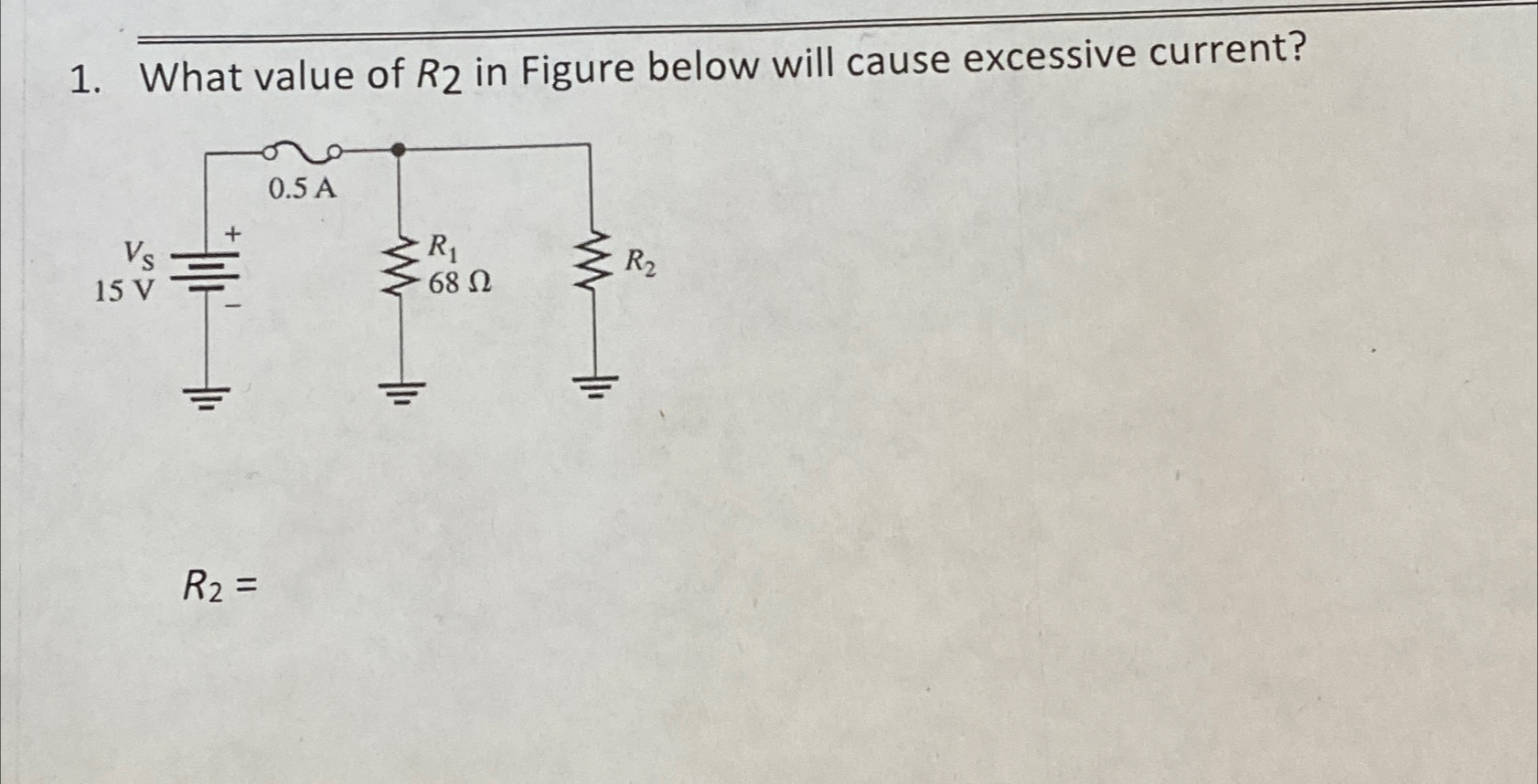Solved What value of R2 ﻿in Figure below will cause | Chegg.com