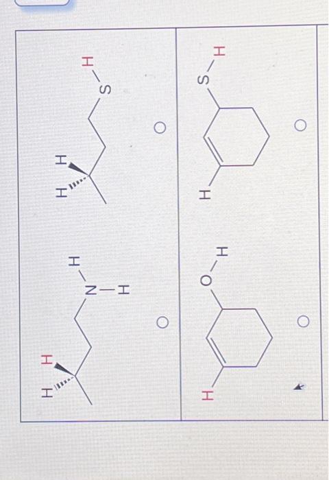 Solved In each row, select the molecule with the highlighted | Chegg.com