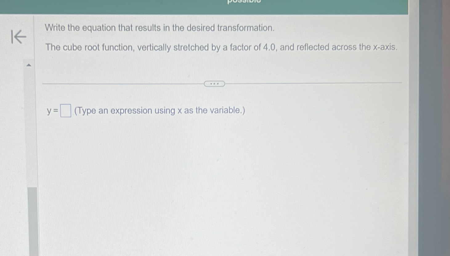 Solved Write the equation that results in the desired | Chegg.com