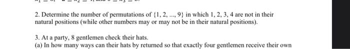 Solved 2. Determine the number of permutations of {1,2,…,9} | Chegg.com