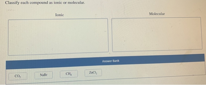 Solved will compound as lonic or molecular. Ionic Molecular | Chegg.com