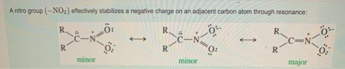 Solved A nitro group (-NO2) effectively stabilizes a | Chegg.com