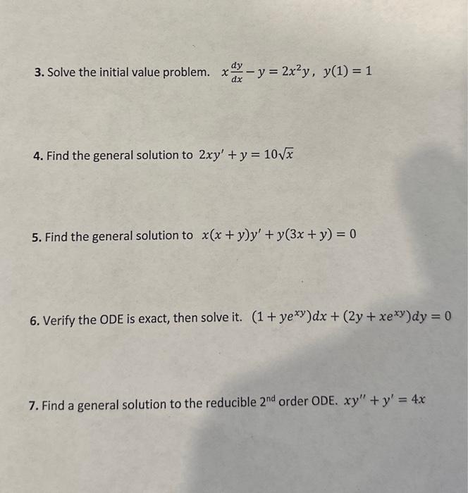 Solved 3. Solve the initial value problem. | Chegg.com