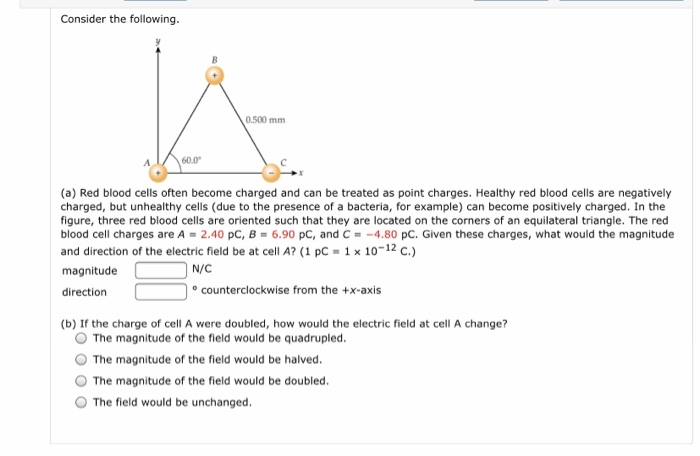Solved Consider the following. 0.500 mm 60.00 (a) Red blood | Chegg.com