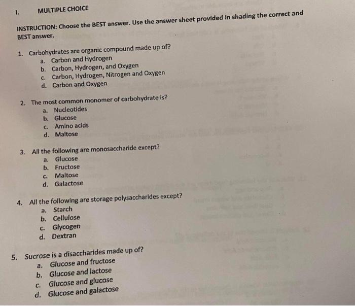 [Solved]: INSTRUCTION: Choose the BEST answer. Use the answ