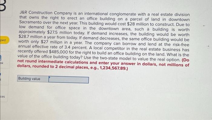 Solved J\&R Construction Company is an international | Chegg.com