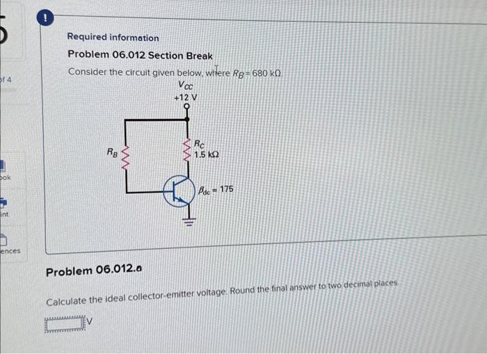 Solved Required information Problem 06.012 Section Break | Chegg.com
