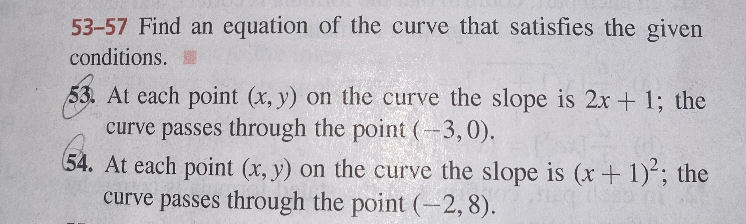 Solved 53-57 ﻿Find an equation of the curve that satisfies | Chegg.com