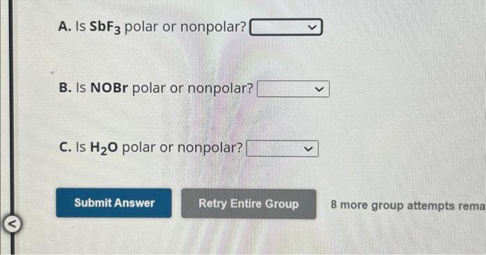 Solved A. Is Bel2 polar or nonpolar? B. Is NH2Cl polar or | Chegg.com