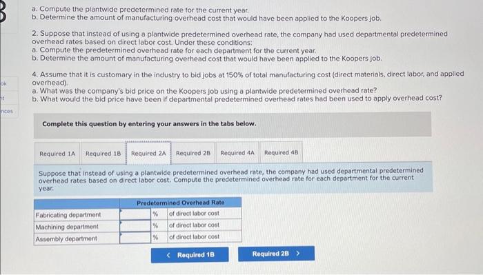 Solved a. Compute the plantwide predetermined rate for the | Chegg.com
