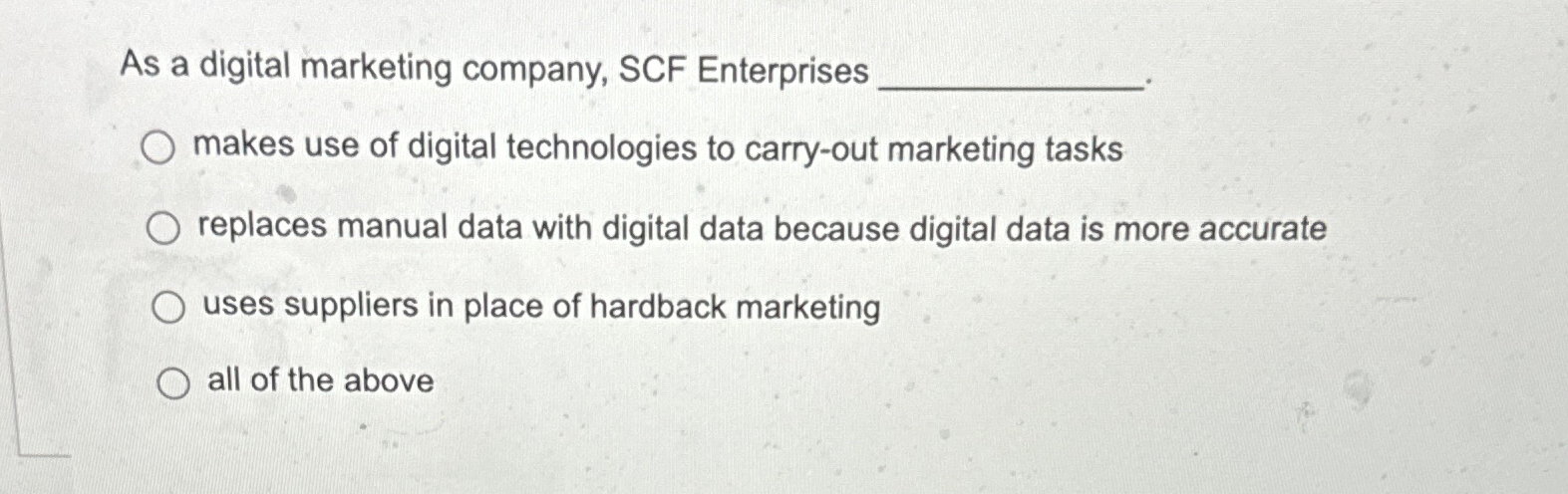 Solved As a digital marketing company, SCF Enterprises makes | Chegg.com