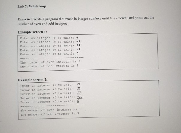 Solved Lab 7 While Loop Exercise Write A Program That 0976