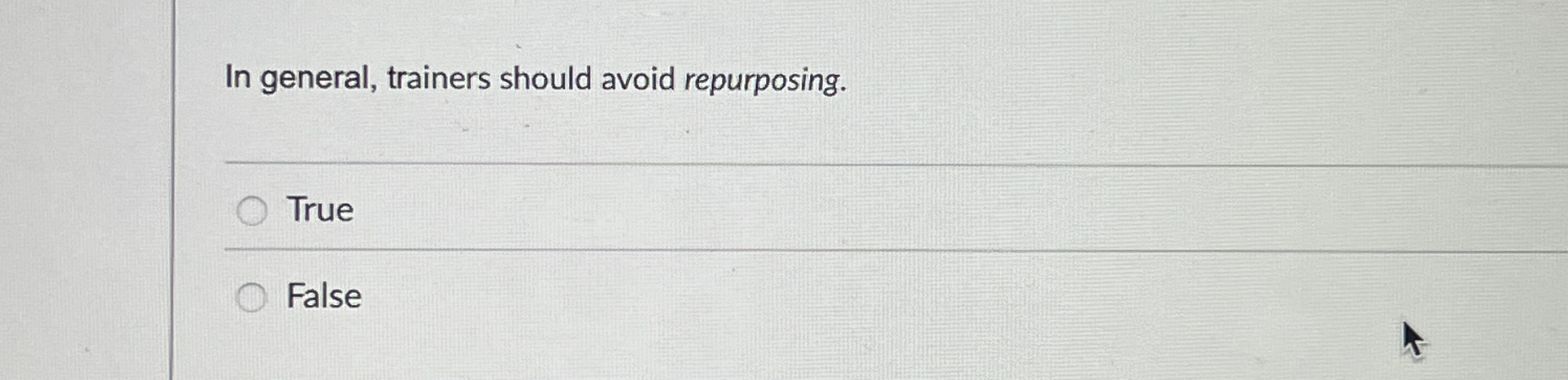Solved In general, trainers should avoid | Chegg.com