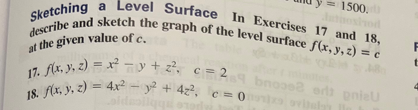 Solved Sketching a Level Surface In Exercises 17 ﻿and 18, | Chegg.com