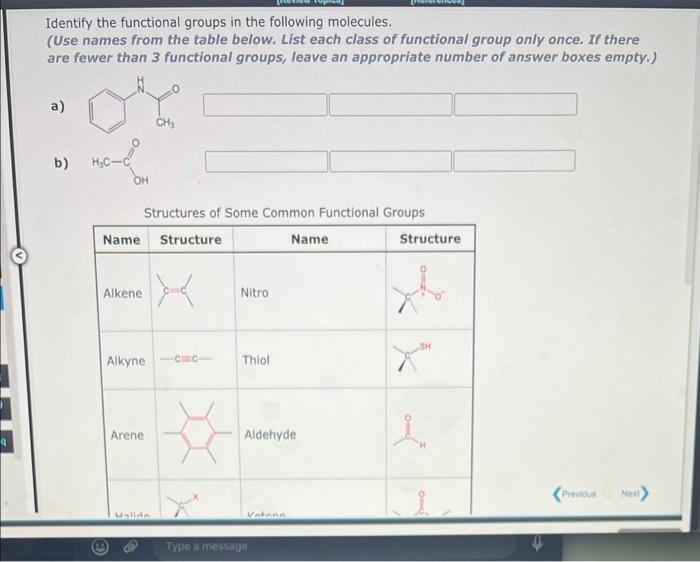 Solved Identify the functional groups in the following | Chegg.com