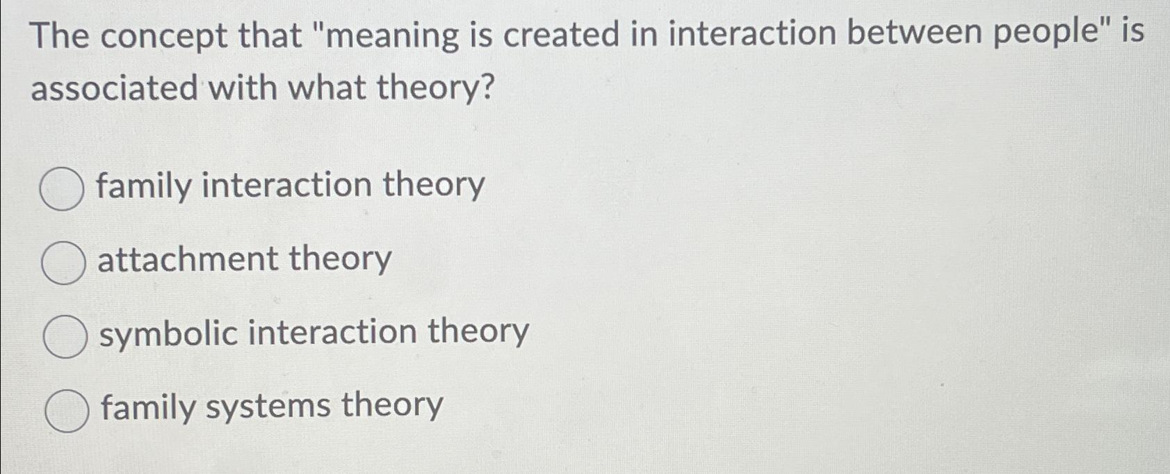 Solved The concept that "meaning is created in interaction | Chegg.com