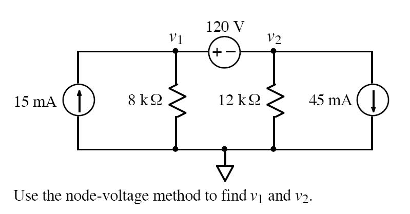 Solved Use the node-voltage method to find v1 and v2. | Chegg.com