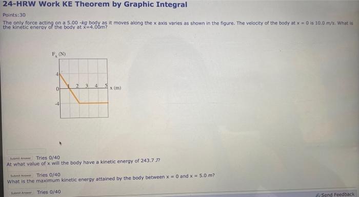 Solved 24-HRW Work KE Theorem by Graphic Integral Points:30 | Chegg.com