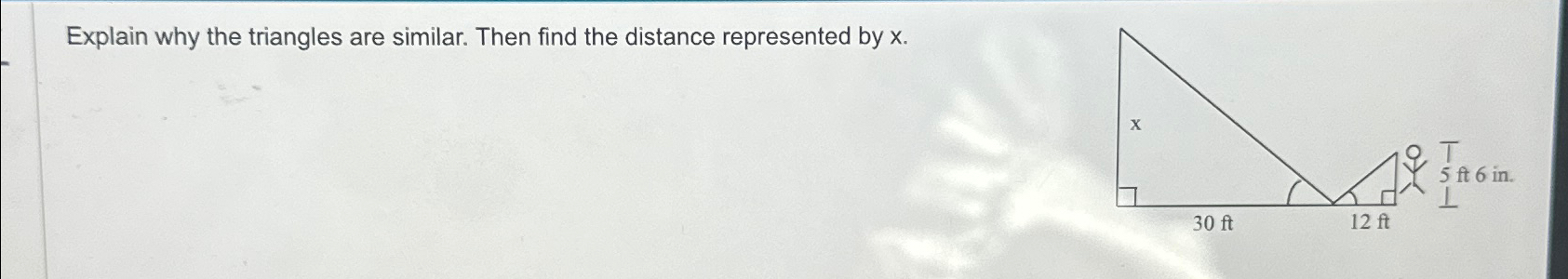 Solved Explain why the triangles are similar. Then find the | Chegg.com