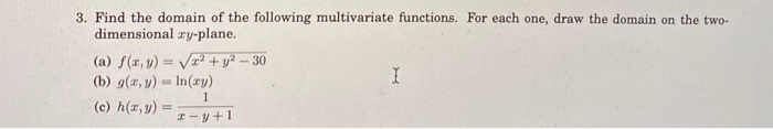Solved 3. Find the domain of the following multivariate | Chegg.com