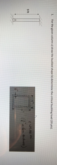 Solved 1. For the given column a) draw the buckled shape b) | Chegg.com