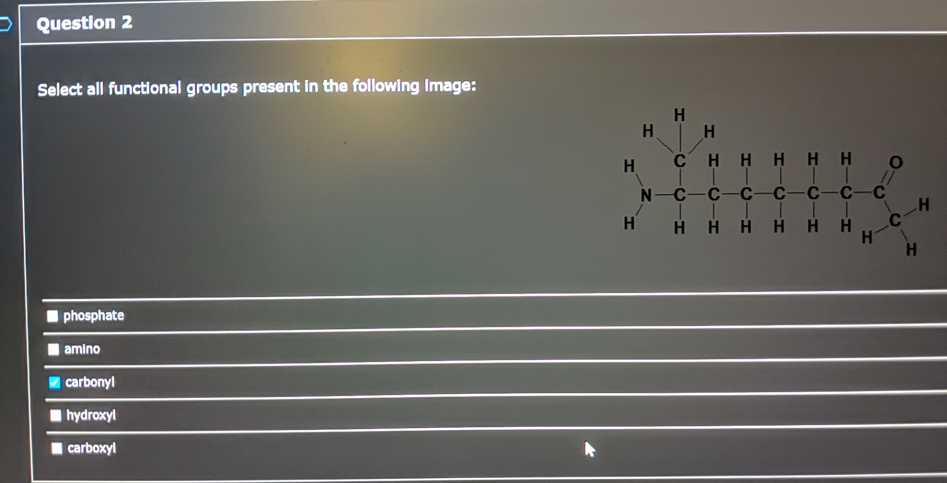 Solved Question 2Select all functional groups present in the | Chegg.com