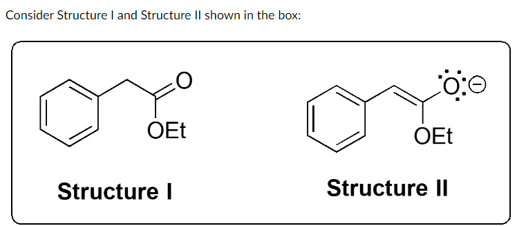 Solved Consider Structure I and Structure II shown in the | Chegg.com
