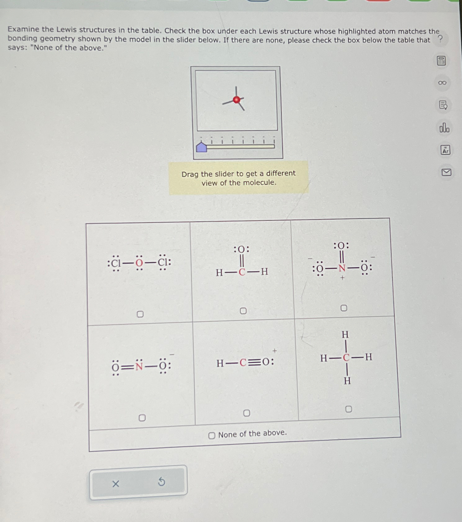 Solved Examine the Lewis structures in the table. Check the | Chegg.com