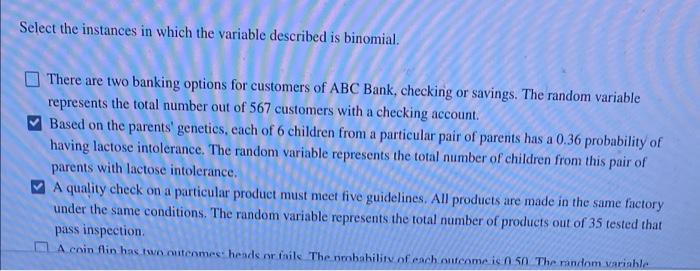 Solved Select the instances in which the variable described | Chegg.com