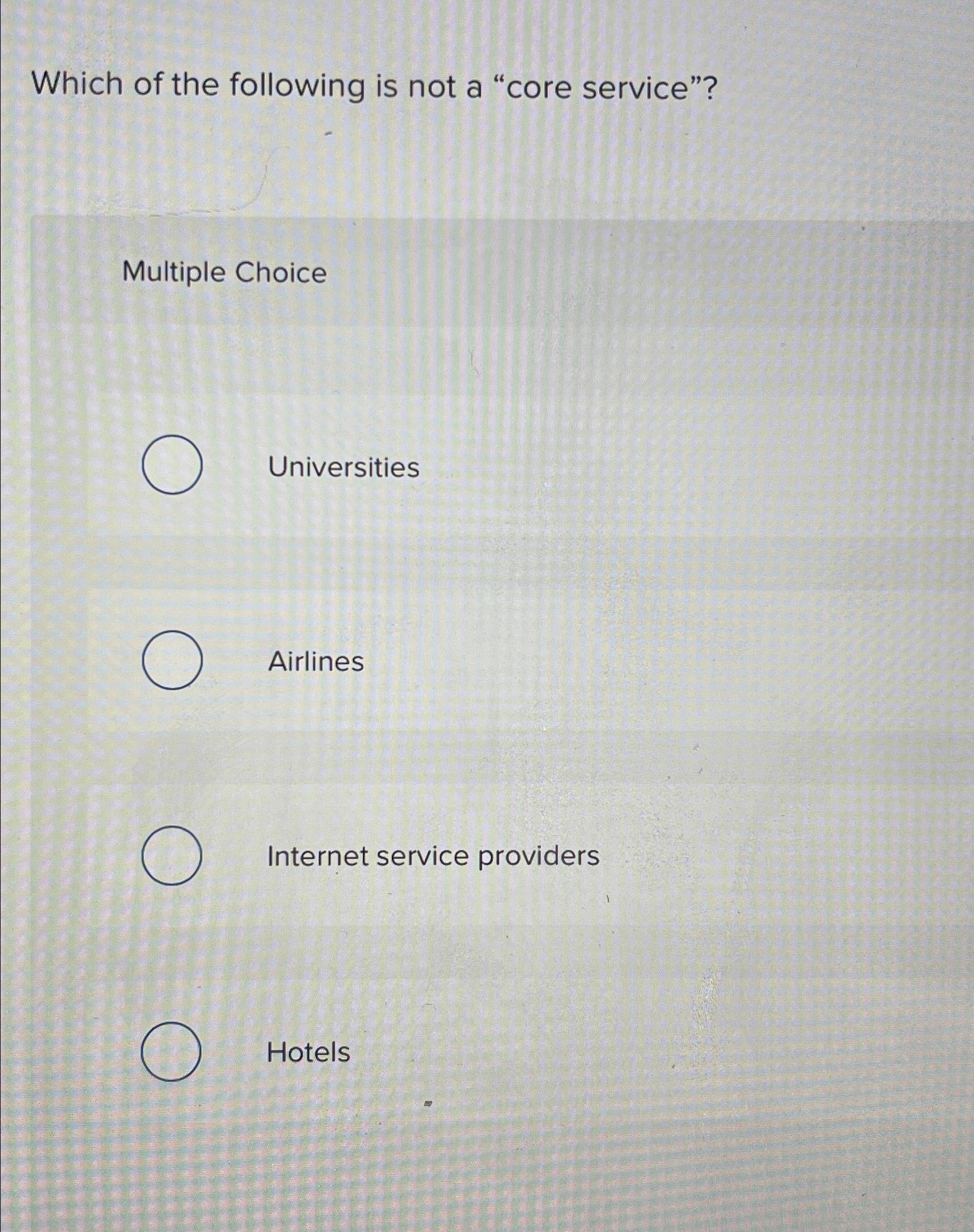 Solved Which of the following is not a "core | Chegg.com