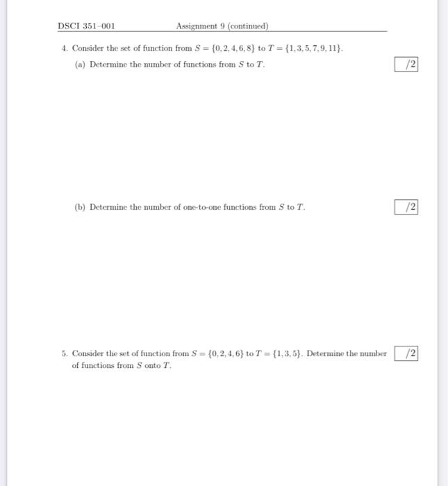Solved Assignment 9 (continued) 4. Consider the set of | Chegg.com
