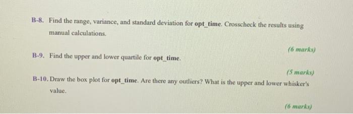 Solved B-1. List all the variables shown in Table 1. What is | Chegg.com