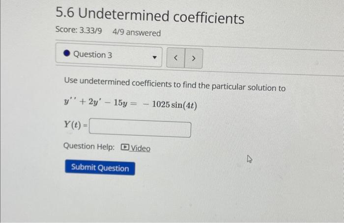Solved Use undetermined coefficients to find the particular | Chegg.com