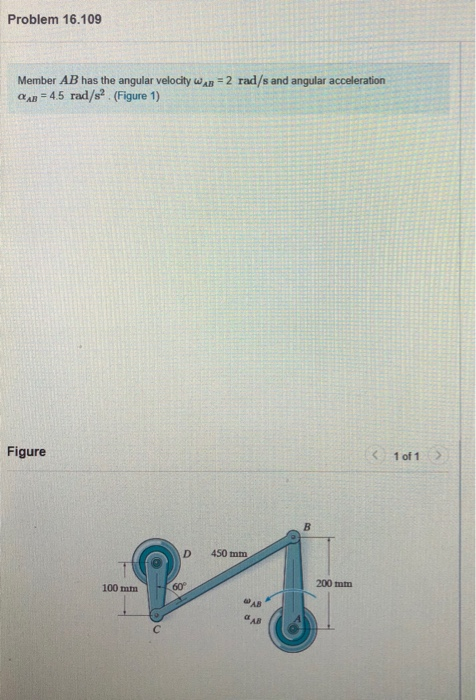 Solved part A) determine the angular velocity of member CB | Chegg.com