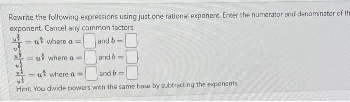Solved Rewrite the following using a single exponent, help | Chegg.com