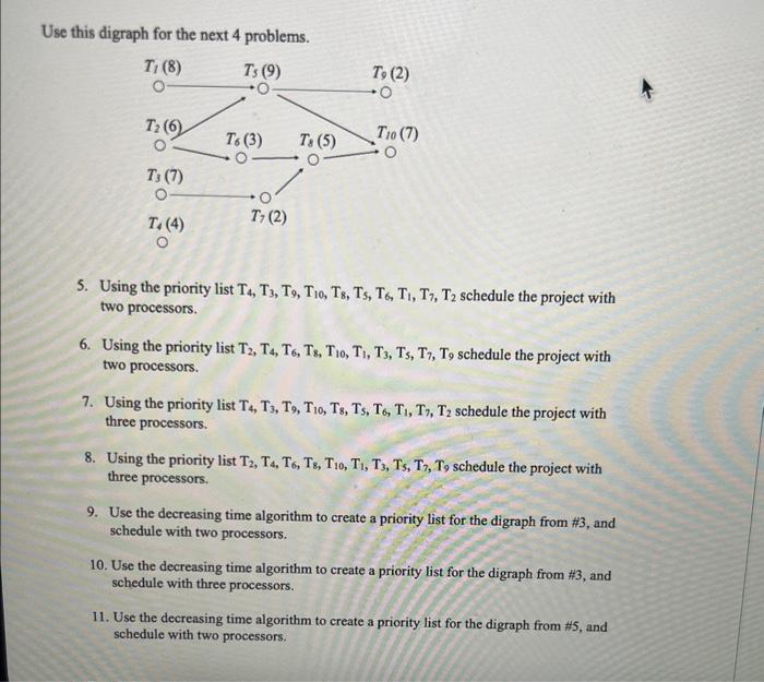 Solved Use this digraph for the next 4 problems. 5. Using | Chegg.com
