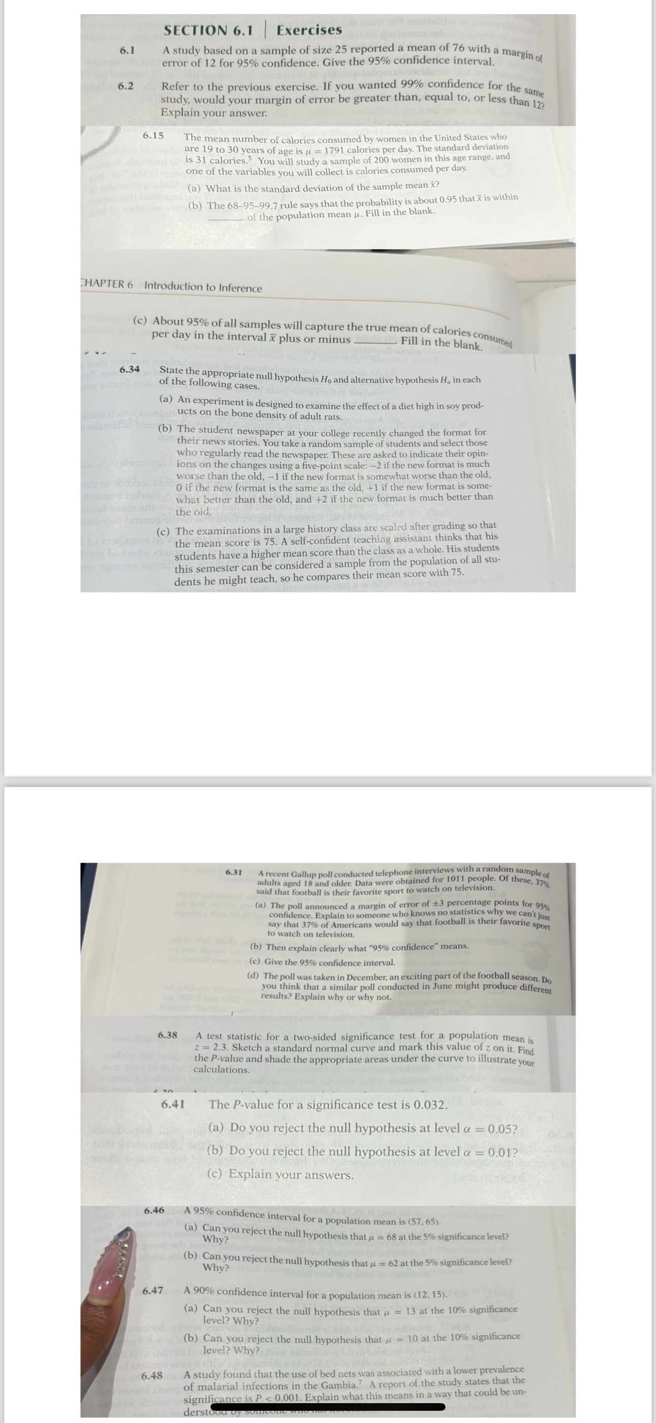 Solved SECTION 6.1 | ﻿Exercises6.1 ﻿A study based on a | Chegg.com