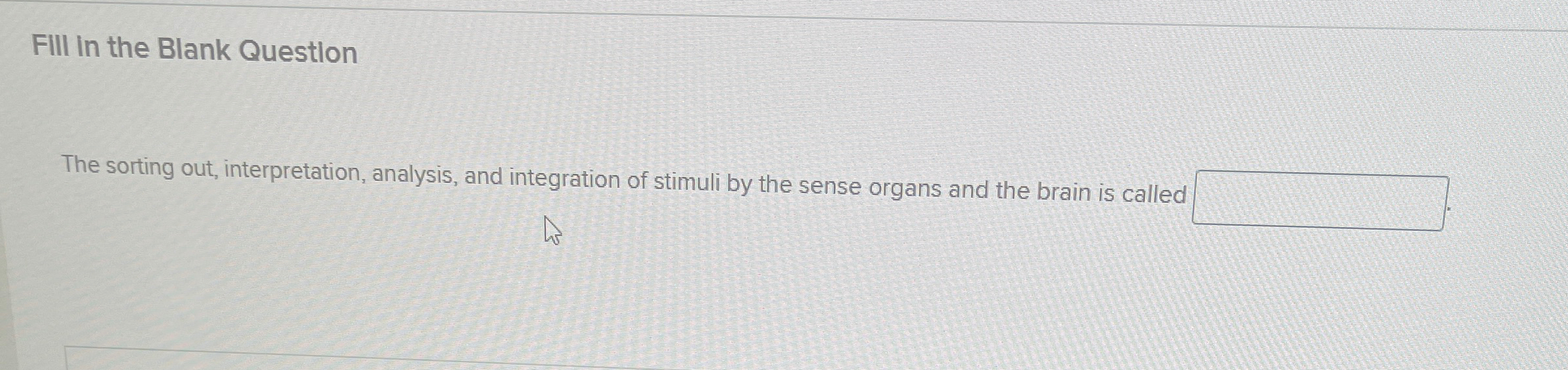 Solved FIII In the Blank QuestlonThe sorting out, | Chegg.com