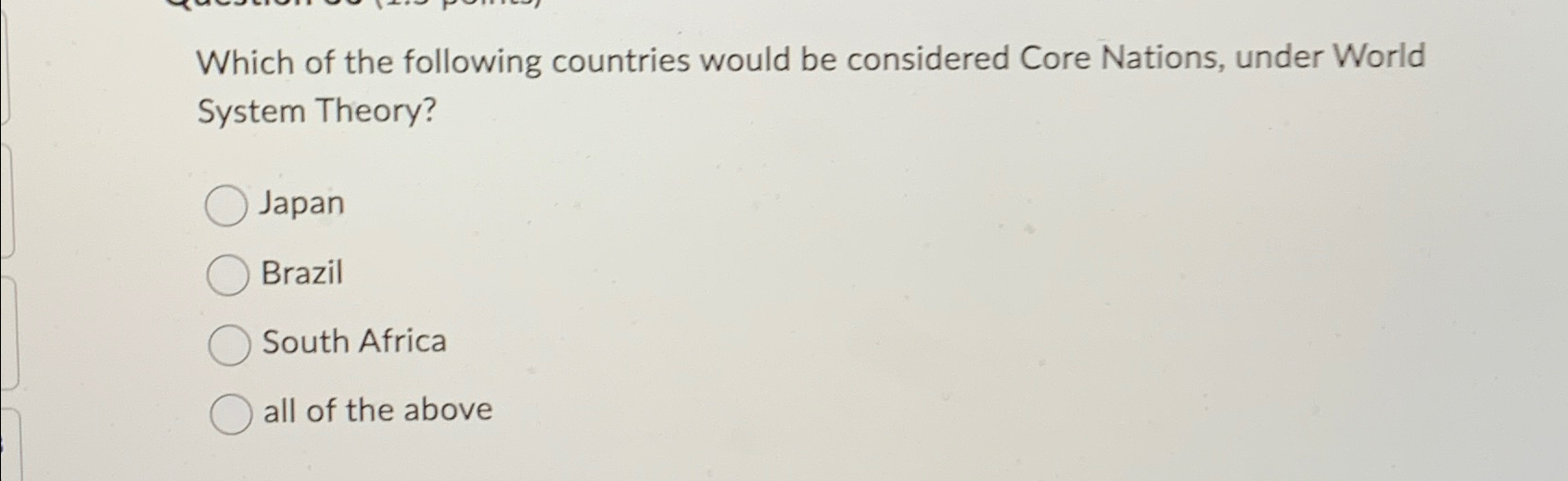 Solved Which of the following countries would be considered | Chegg.com