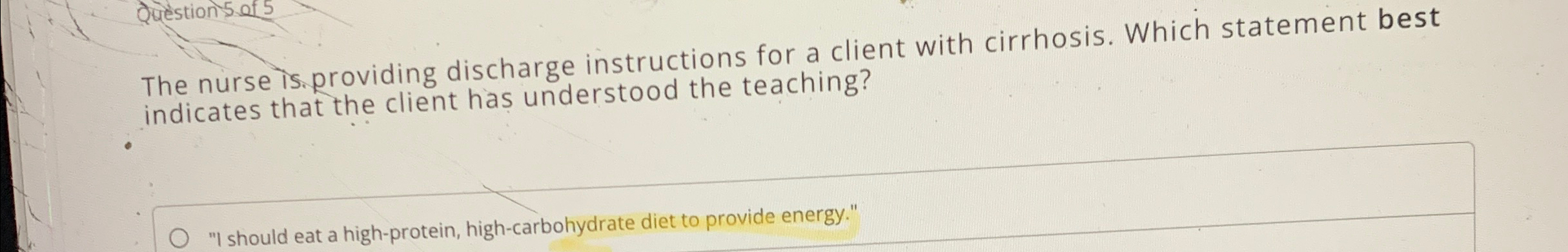 Solved The nurse is.providing discharge instructions for a | Chegg.com