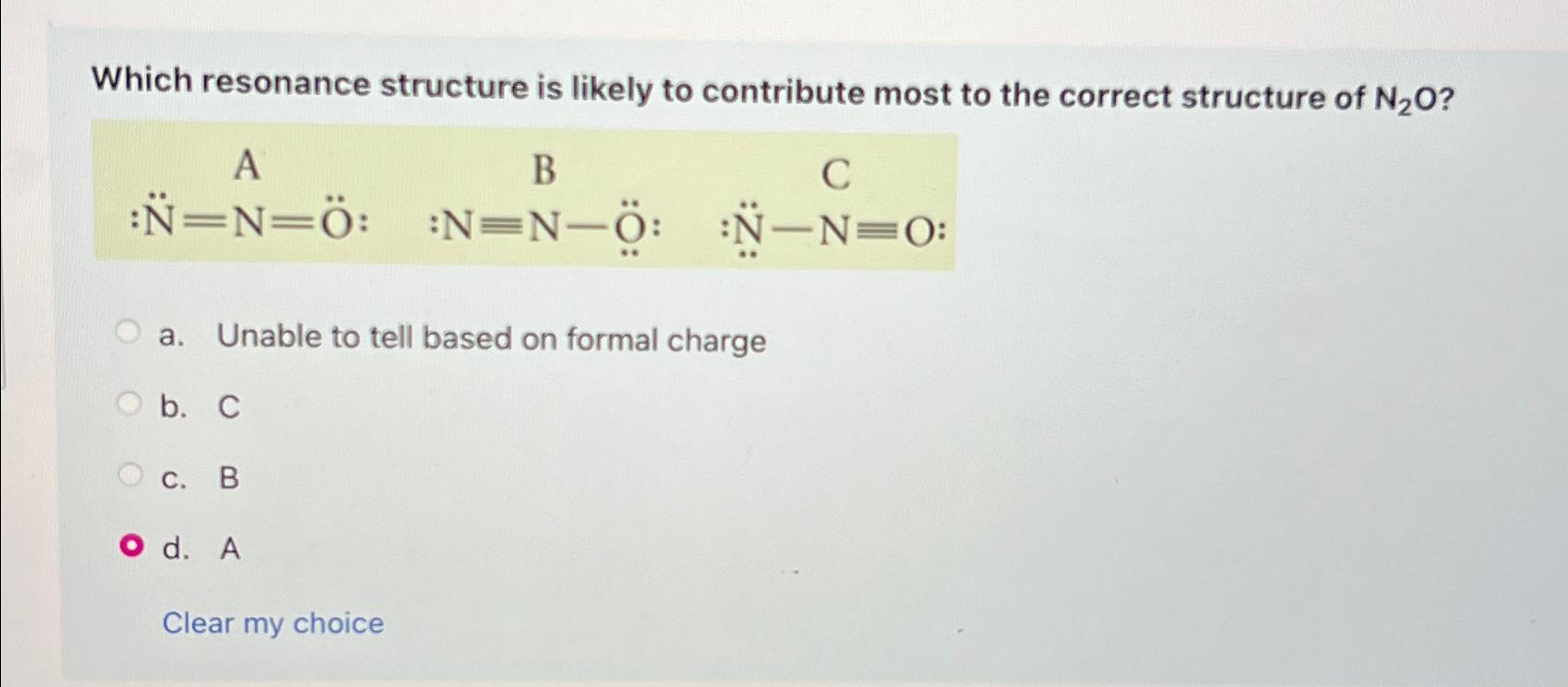 Solved Which resonance structure is likely to contribute | Chegg.com