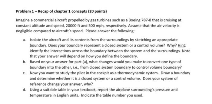 Solved Problem 1 - Recap of chapter 1 concepts (20 points) | Chegg.com