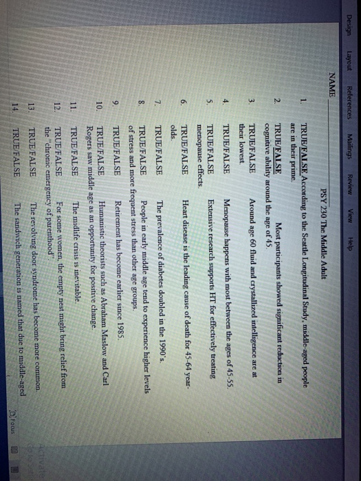 Solved Design Layout References Mailings Review View Help | Chegg.com