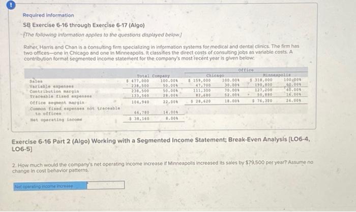 Solved Required information SB Exercise 6-16 through | Chegg.com